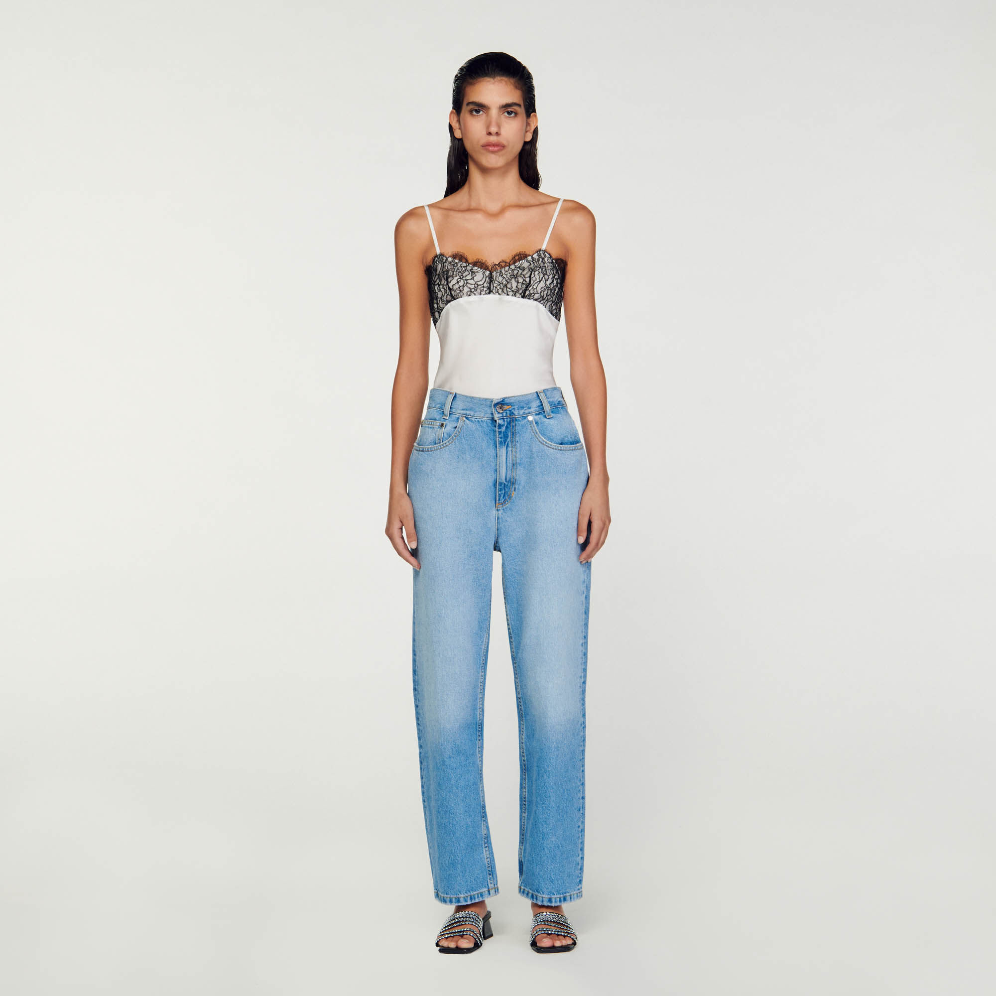 Jean Droit Taille Basse Blue Sandro Paris