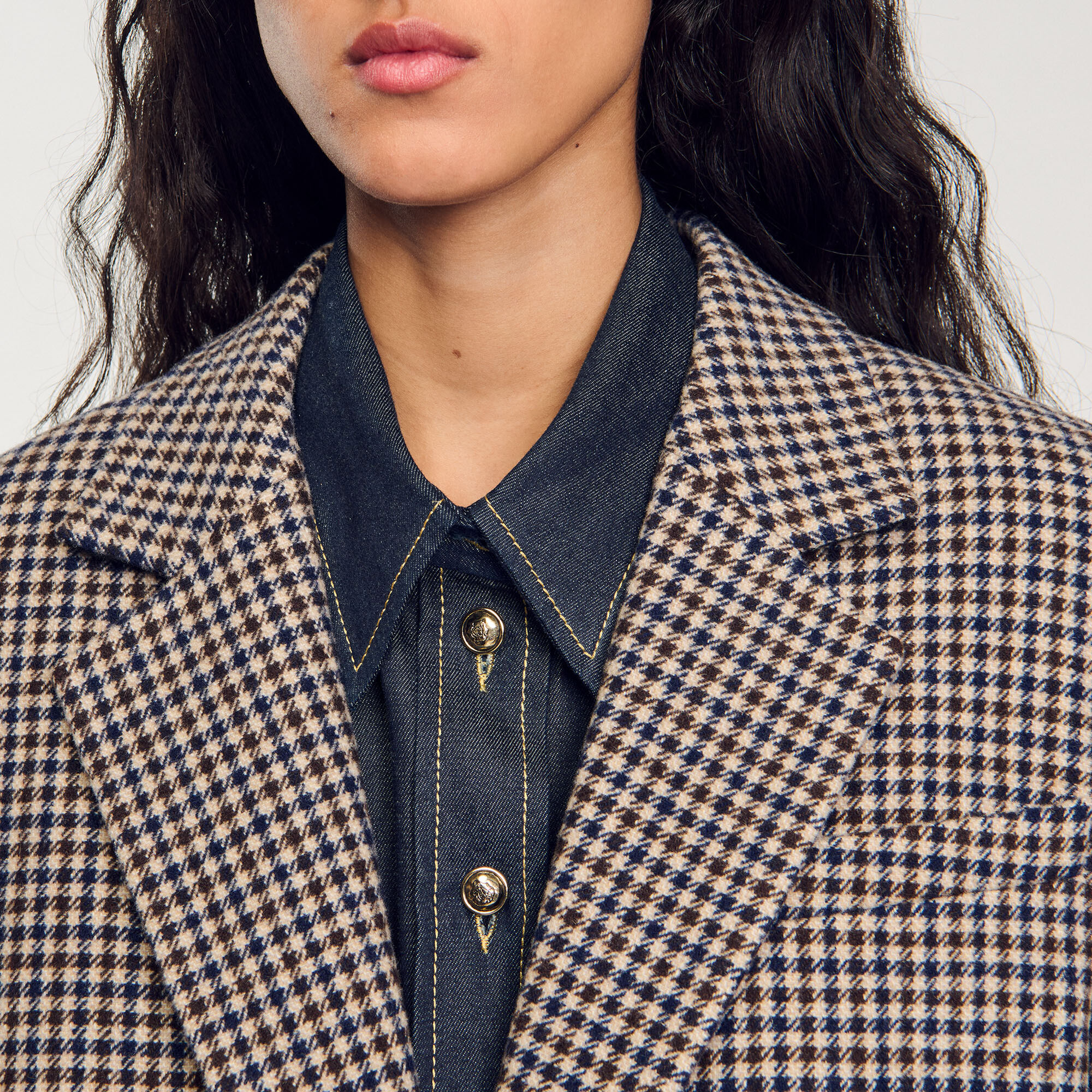 Veste De Costume Oversize Bleu Pour Femme Sandro Paris