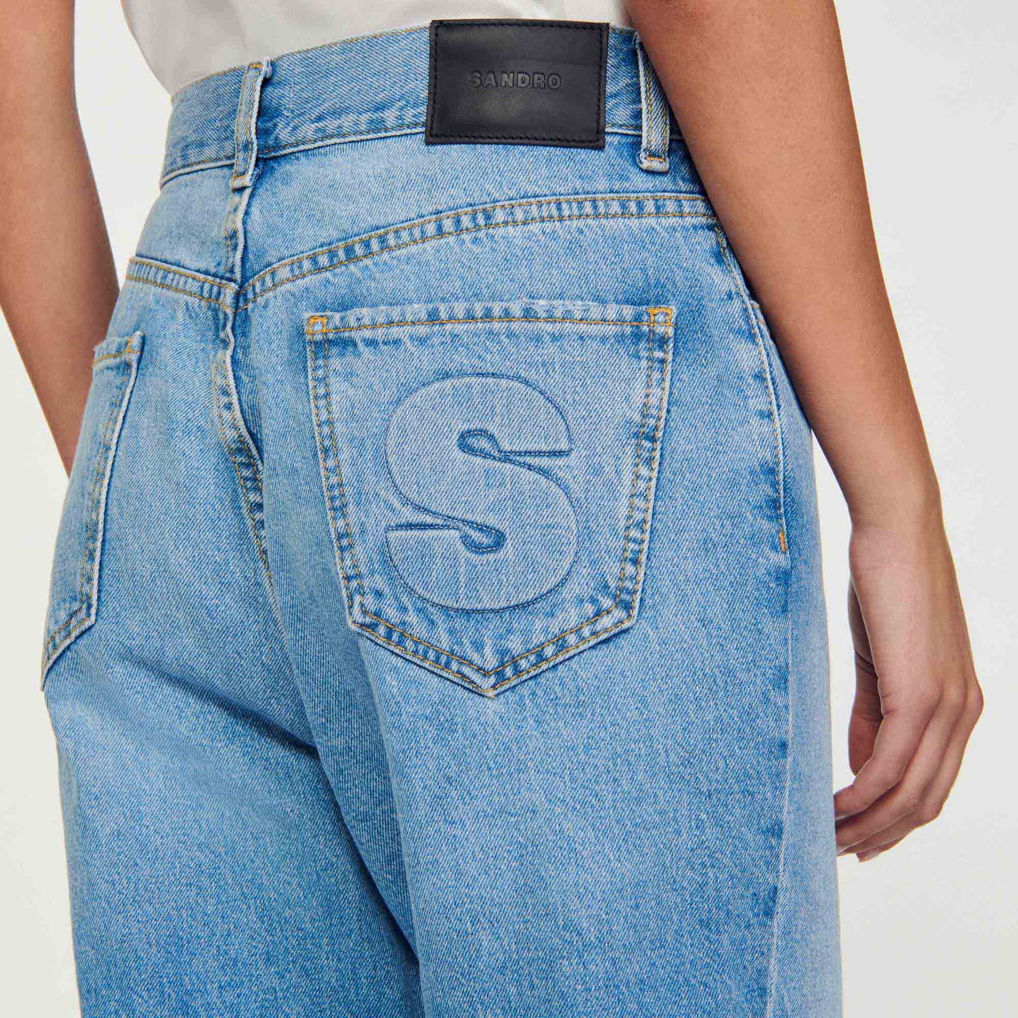Jean Droit Taille Basse Blue Sandro Paris