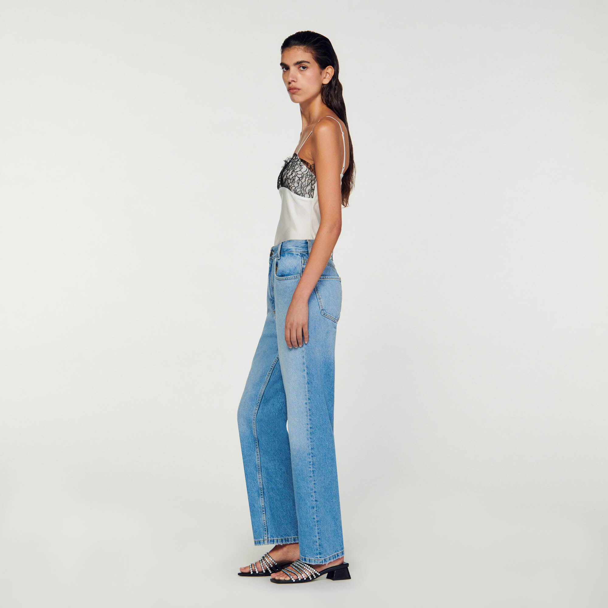 Jean Droit Taille Basse Blue Sandro Paris