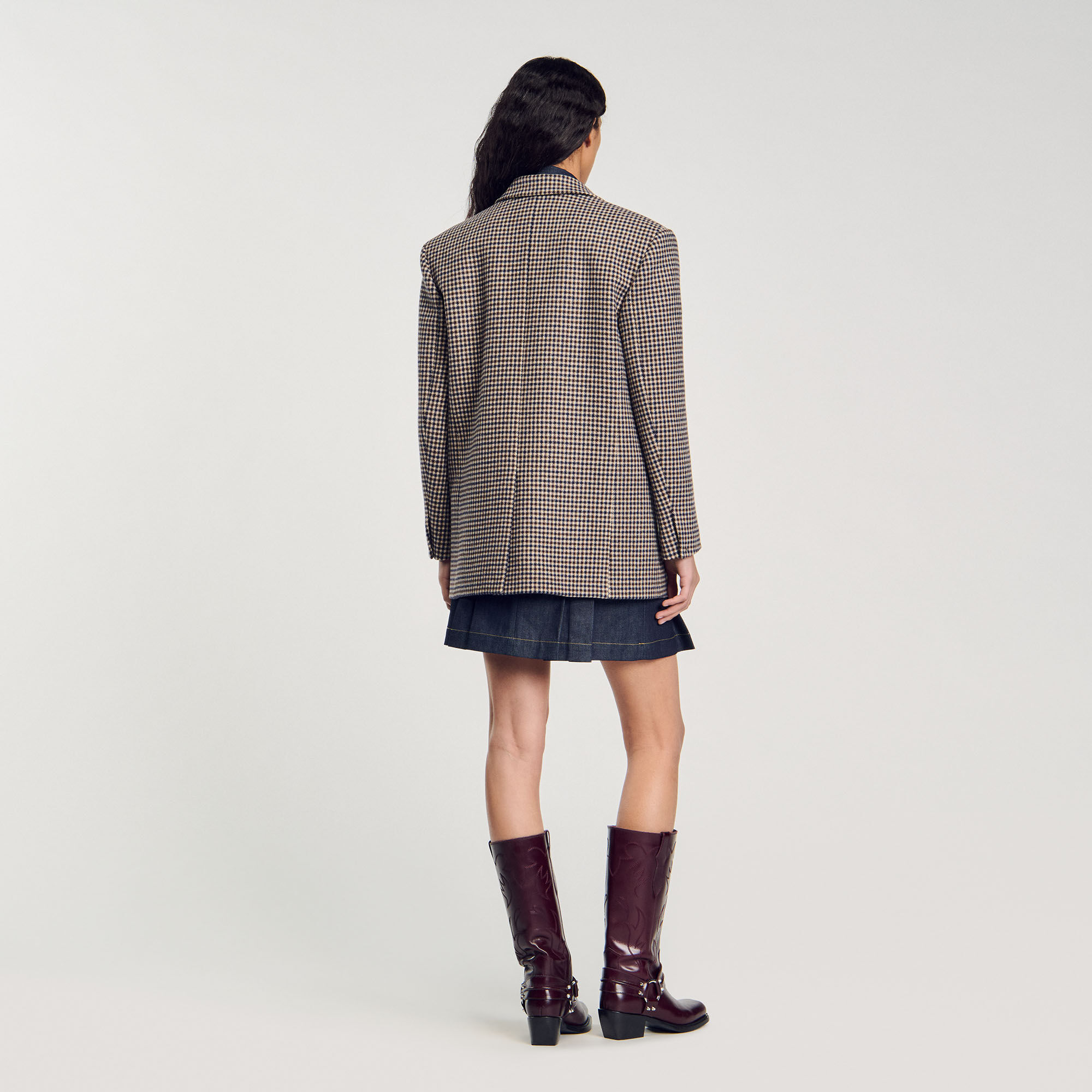 Veste De Costume Oversize Bleu Pour Femme Sandro Paris