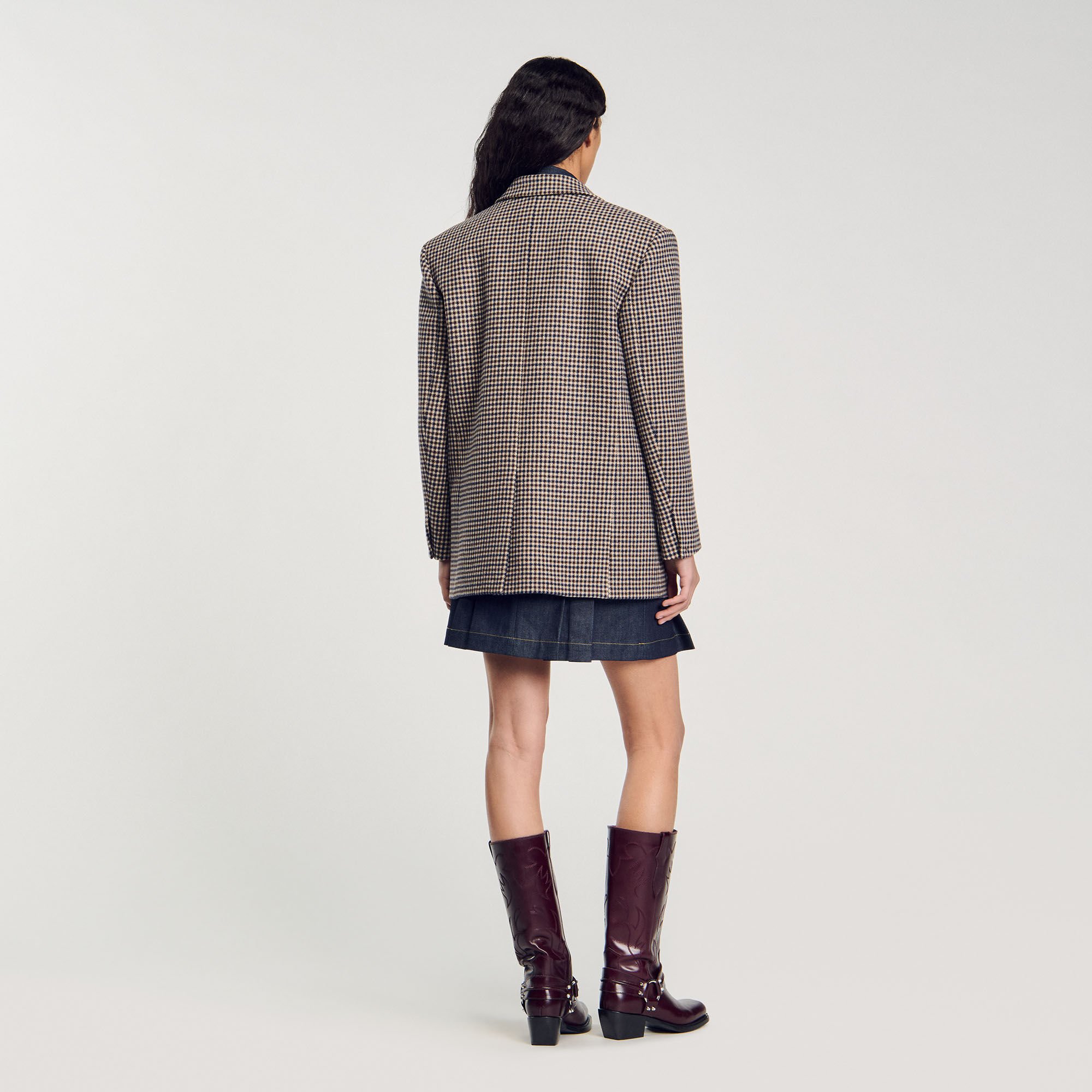 Veste De Costume Oversize Bleu Pour Femme Sandro Paris